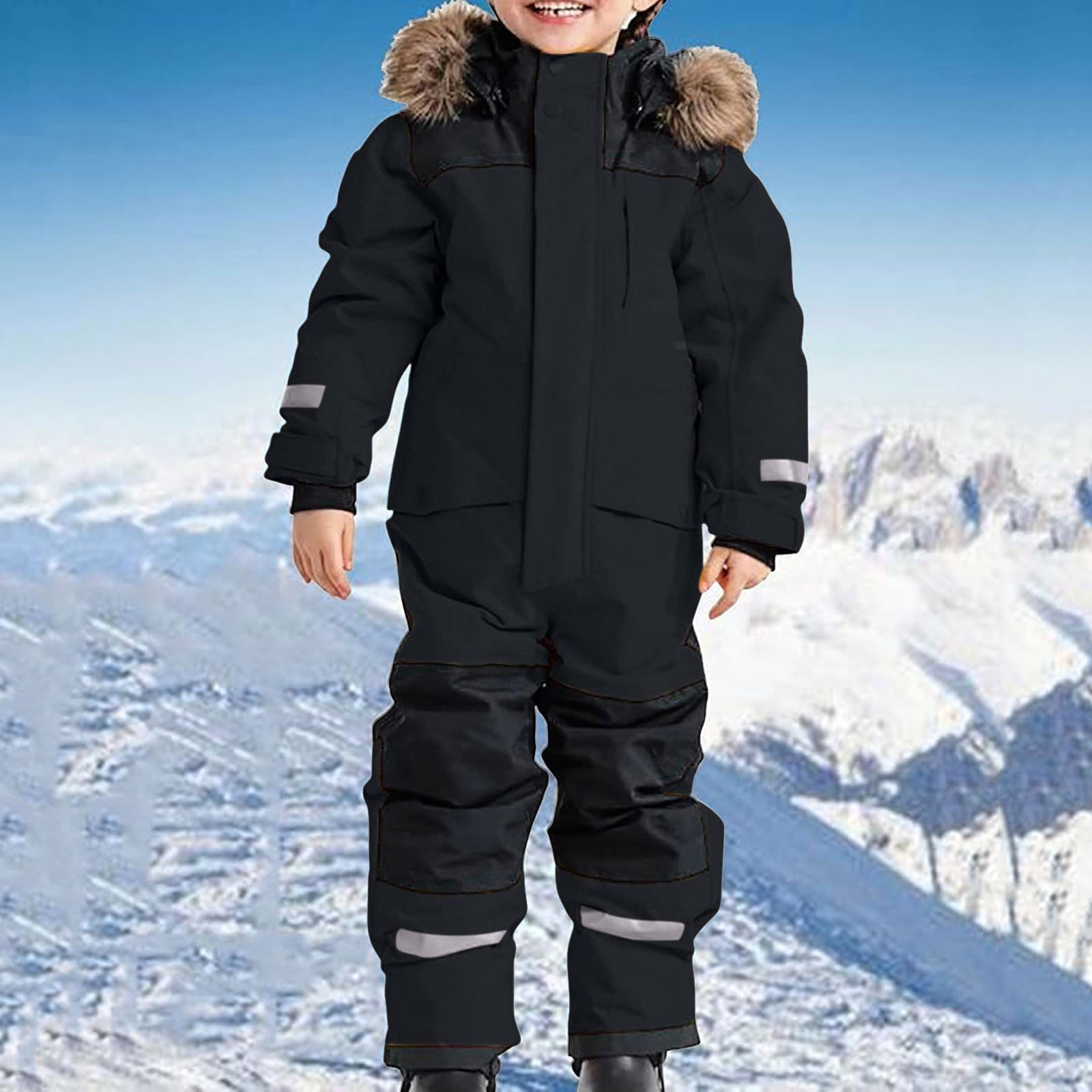 Girls & Boys Insulated Snow Bib Overalls Winter Snow Suit Waterproof ...