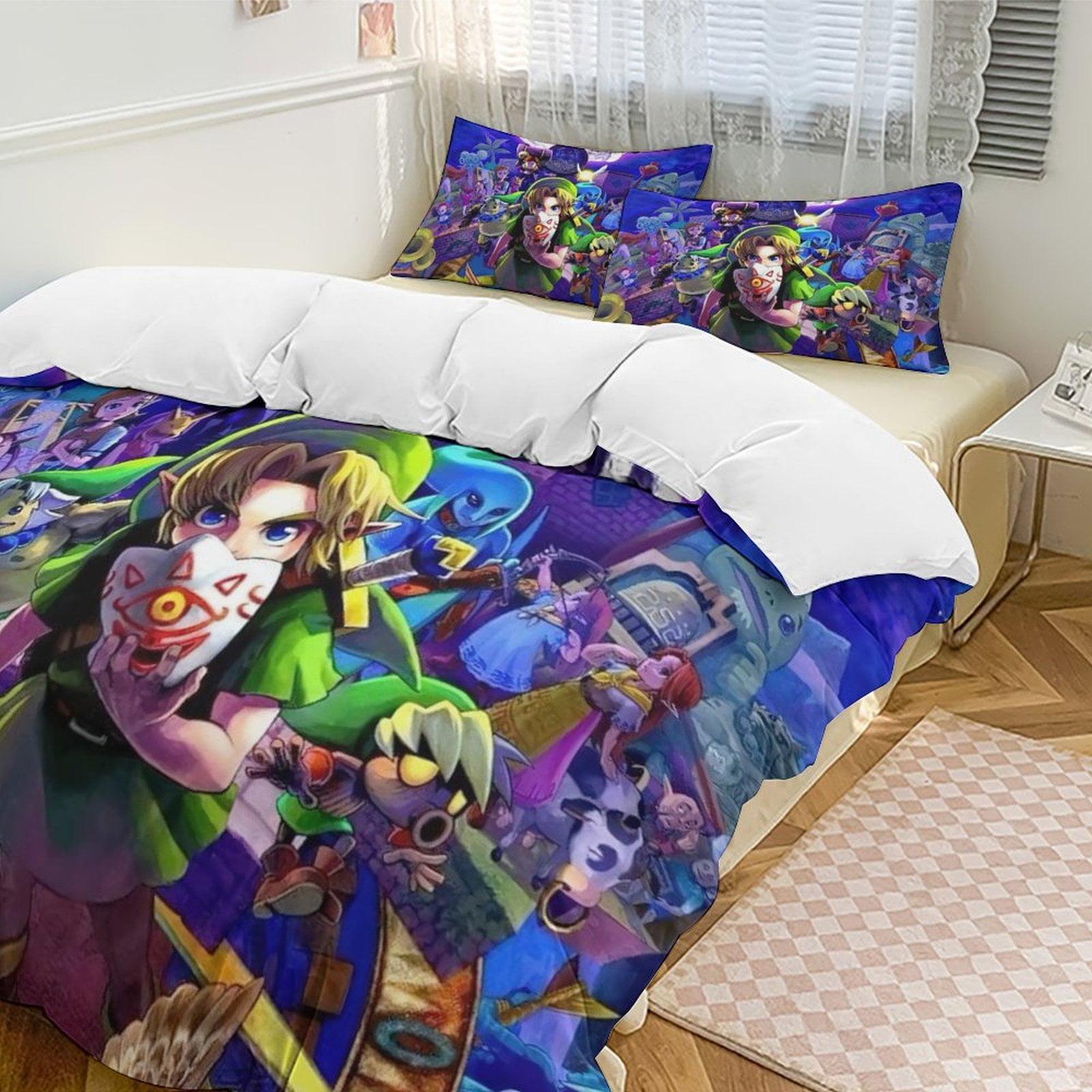 Girls Boys Legend Of Zelda Comforter Cover Set 3 Piece Bed in A Bag 3D ...