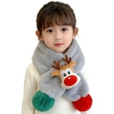Girls & Boys Plush Warm Scarf Cute Deer Outdoor Neck Winter Scarf for ...