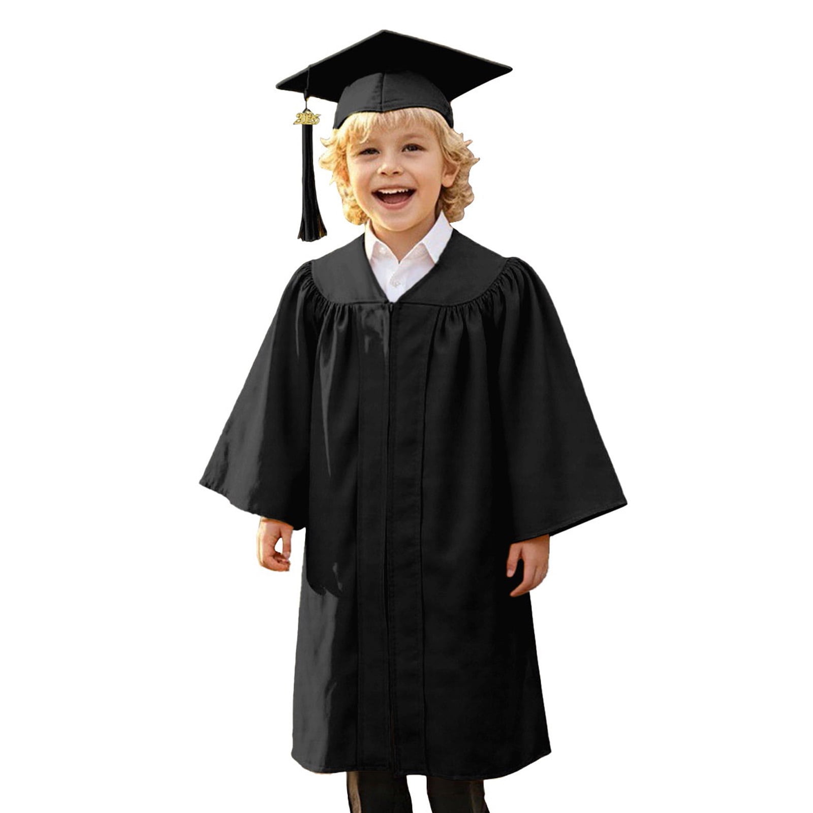 Girls Boys Primary School Graduation Cap and Gown Set Black Cap and ...