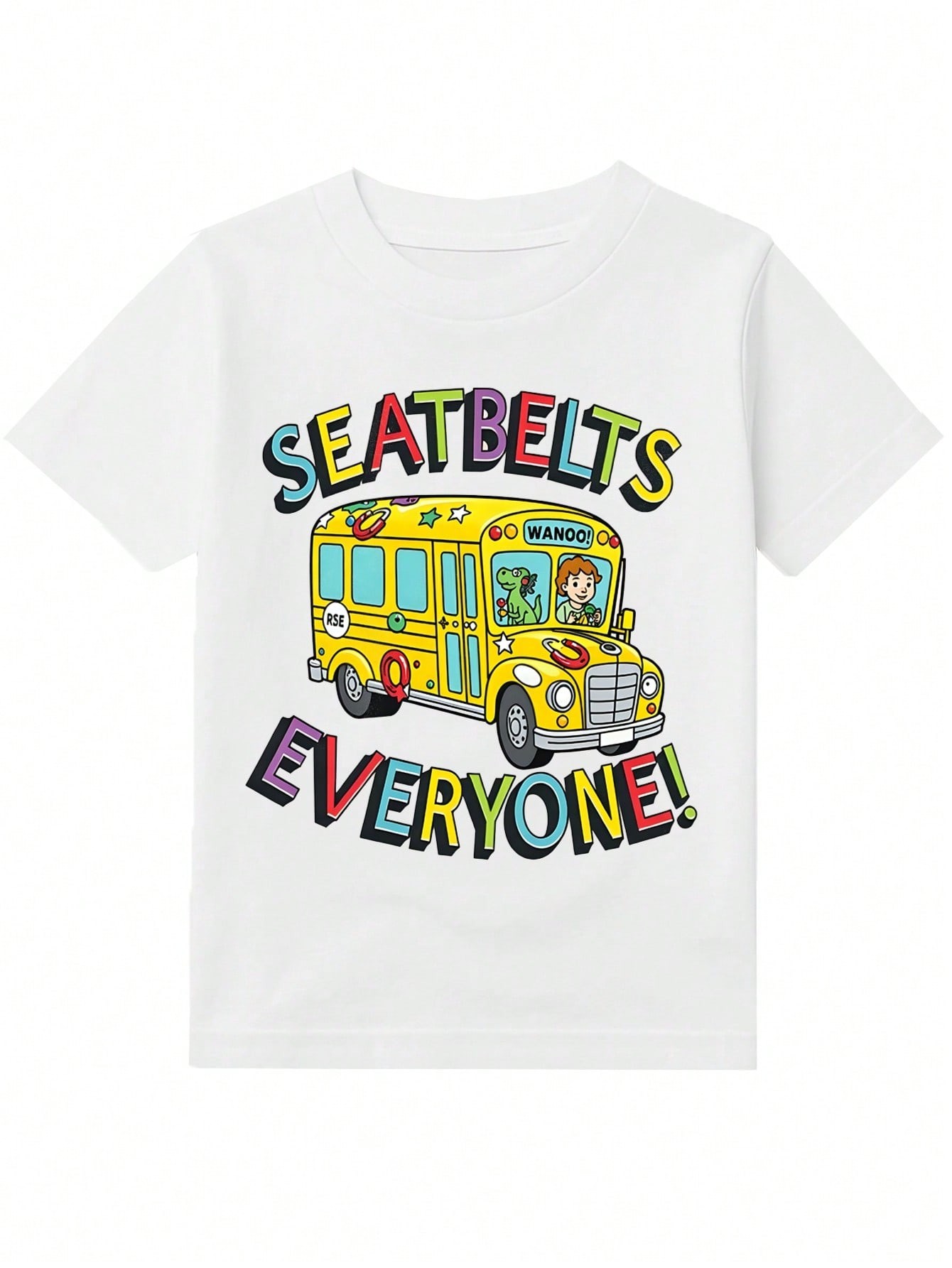 Girls & Boys School Bus Theme Cotton Graphic Tees, Back To School ...