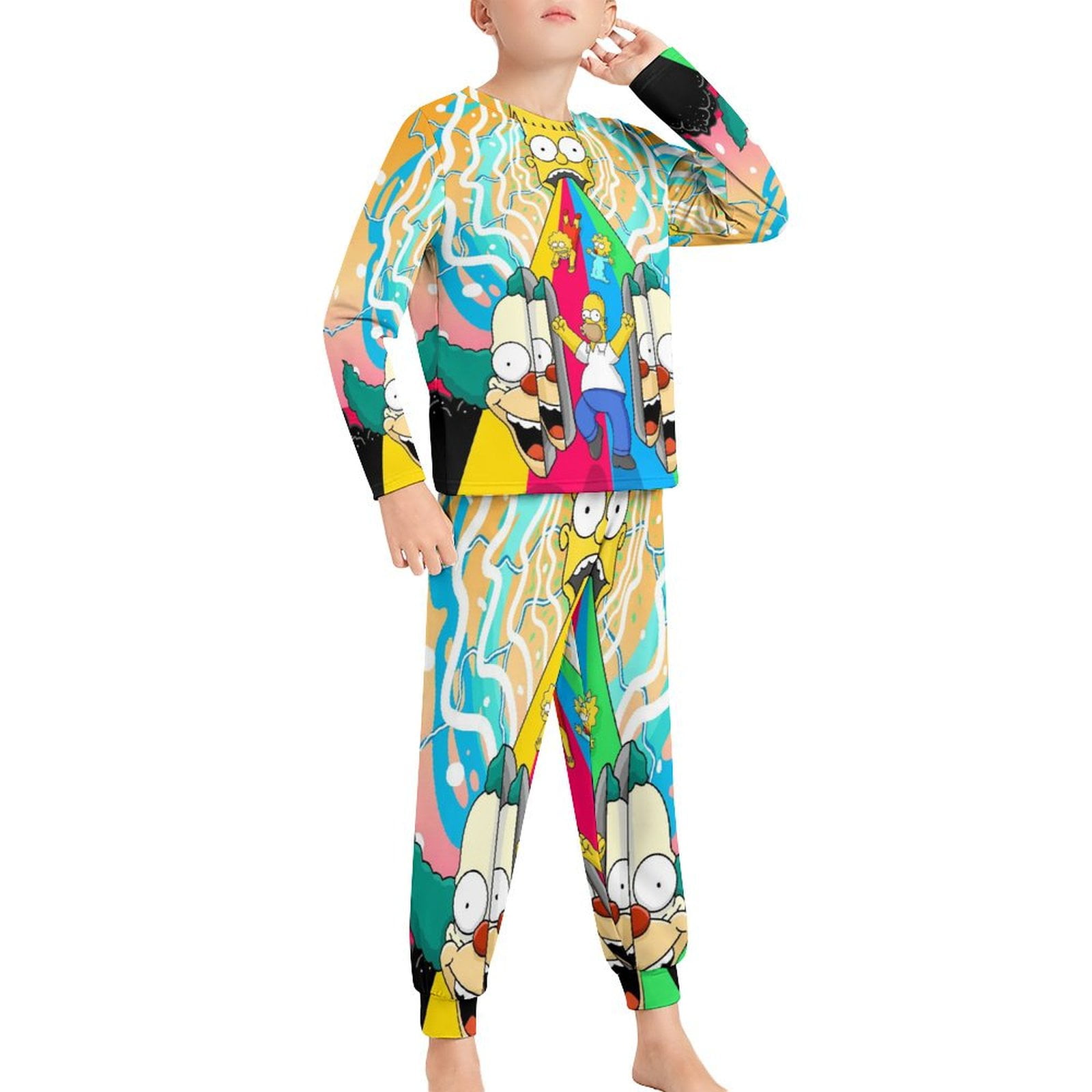 Girls Boys Simpsons T Shirt Pants Set Pajamas Set Outfits Casual Home ...