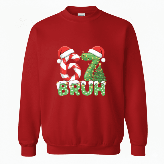 Girls Boys Six Seven Bruh 67 Meme Festive Holiday Cute Humor Sweatshirt ...