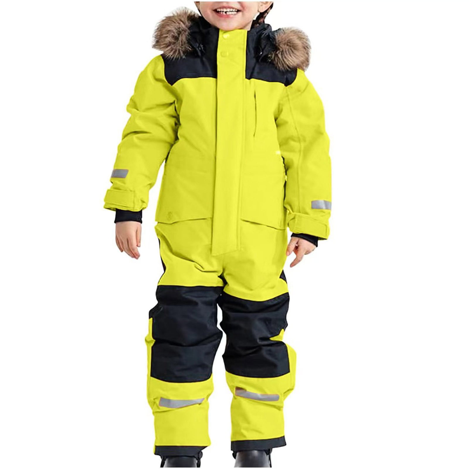 Girls Boys Ski Suit 1 Piece Jumpsuit Snowsuit With Removable Hood Mud ...