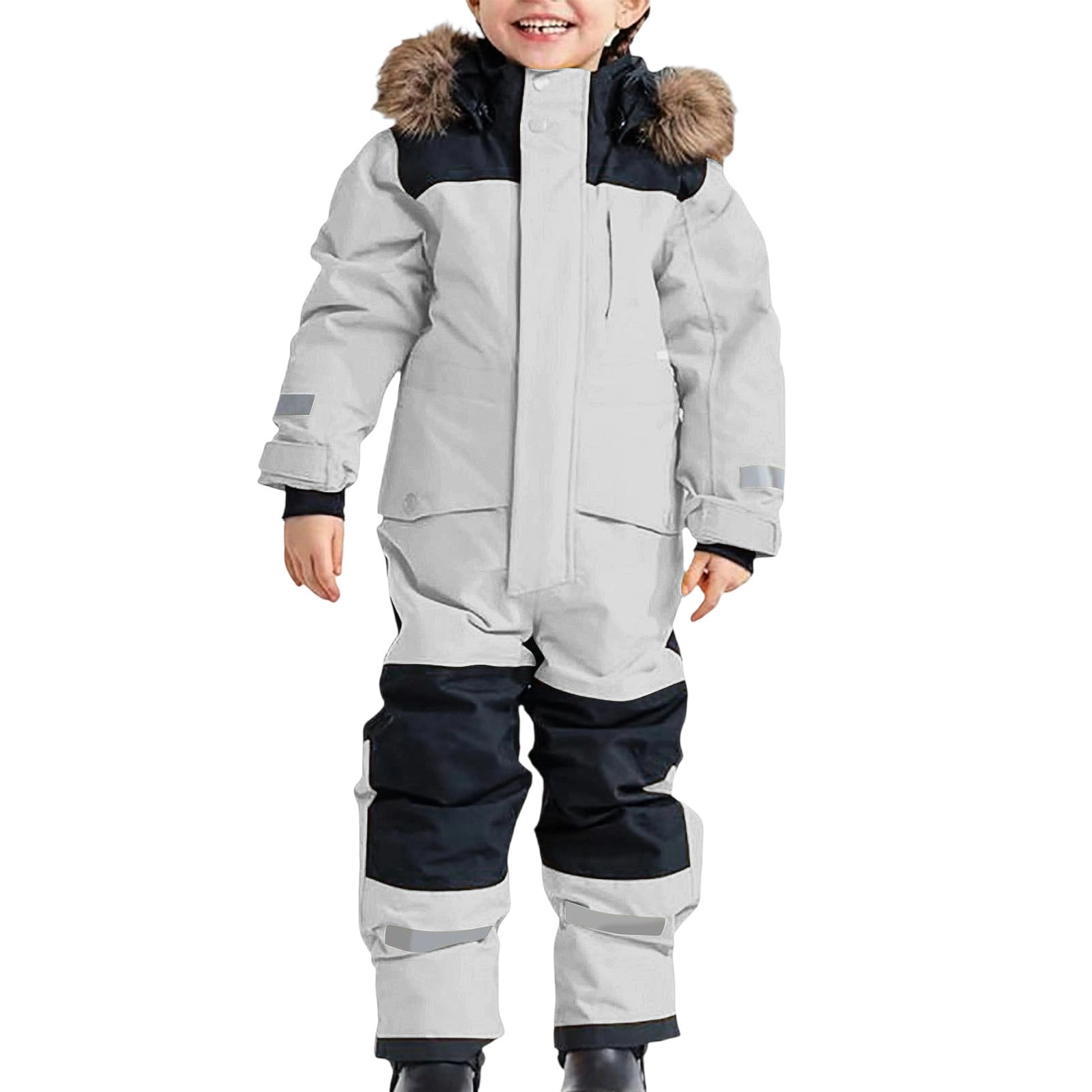 Girls Boys Snow Suit For Kids One Piece Snowsuit Ski Suit Thermal ...