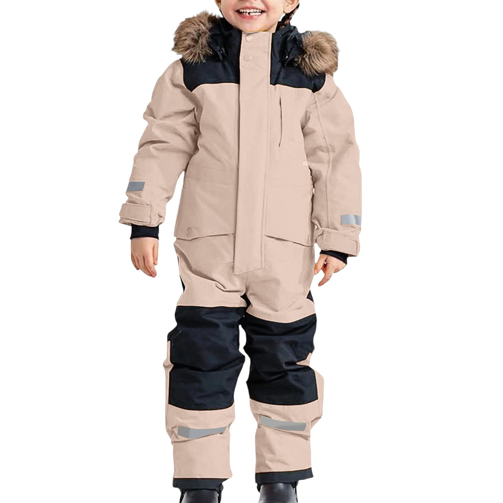 Girls Boys Snow Suits One Piece Snowsuits Waterproof Windproof ...