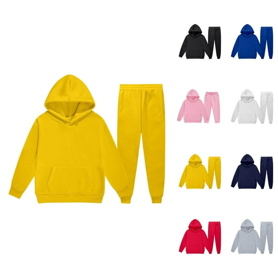 Girls Boys Sweat Set 2026 Basic Hoodie 2 Piece Matching Sweatsuit Boys ...
