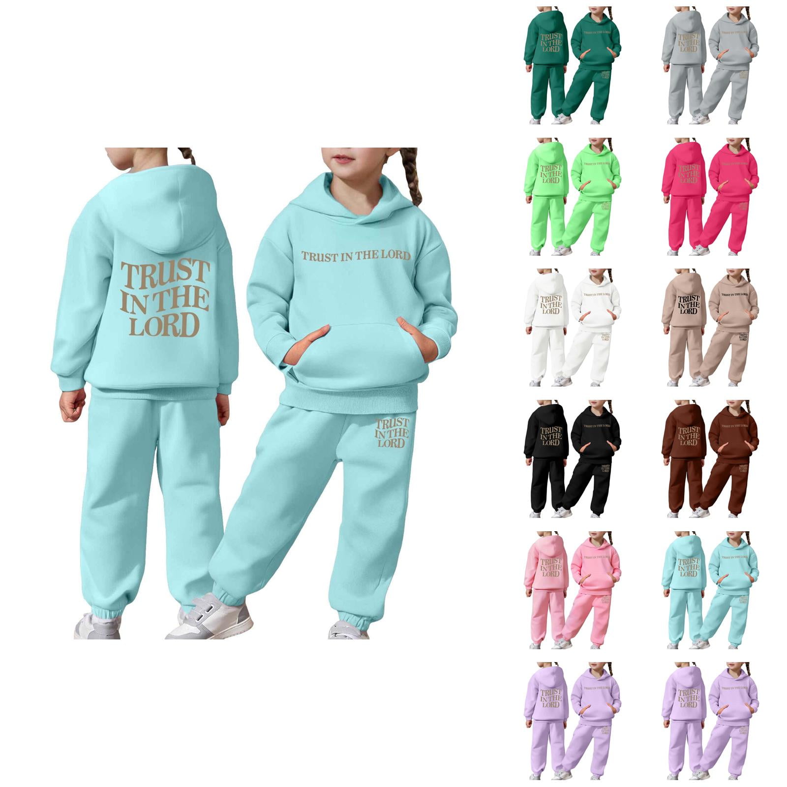 Girls Boys Sweat Set Christian Hoodie and Jogging Sweatpants 2 Piece ...