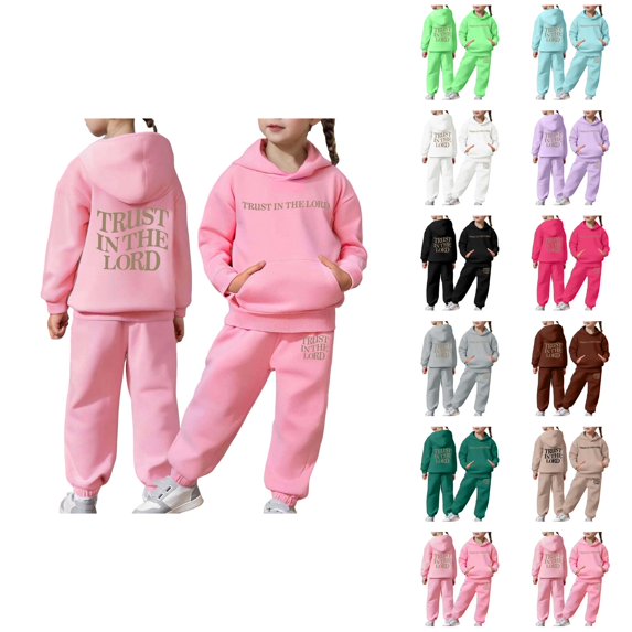 Girls Boys Sweat Set Christian Hoodie and Jogging Sweatpants 2 Piece ...