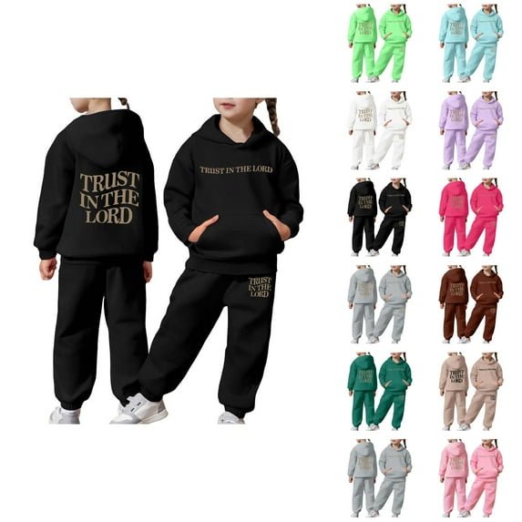 Girls Boys Sweat Set Christian Hoodie and Jogging Sweatpants 2 Piece ...