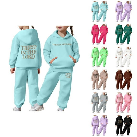 Girls Boys Sweat Set Christian Hoodie and Jogging Sweatpants 2 Piece ...