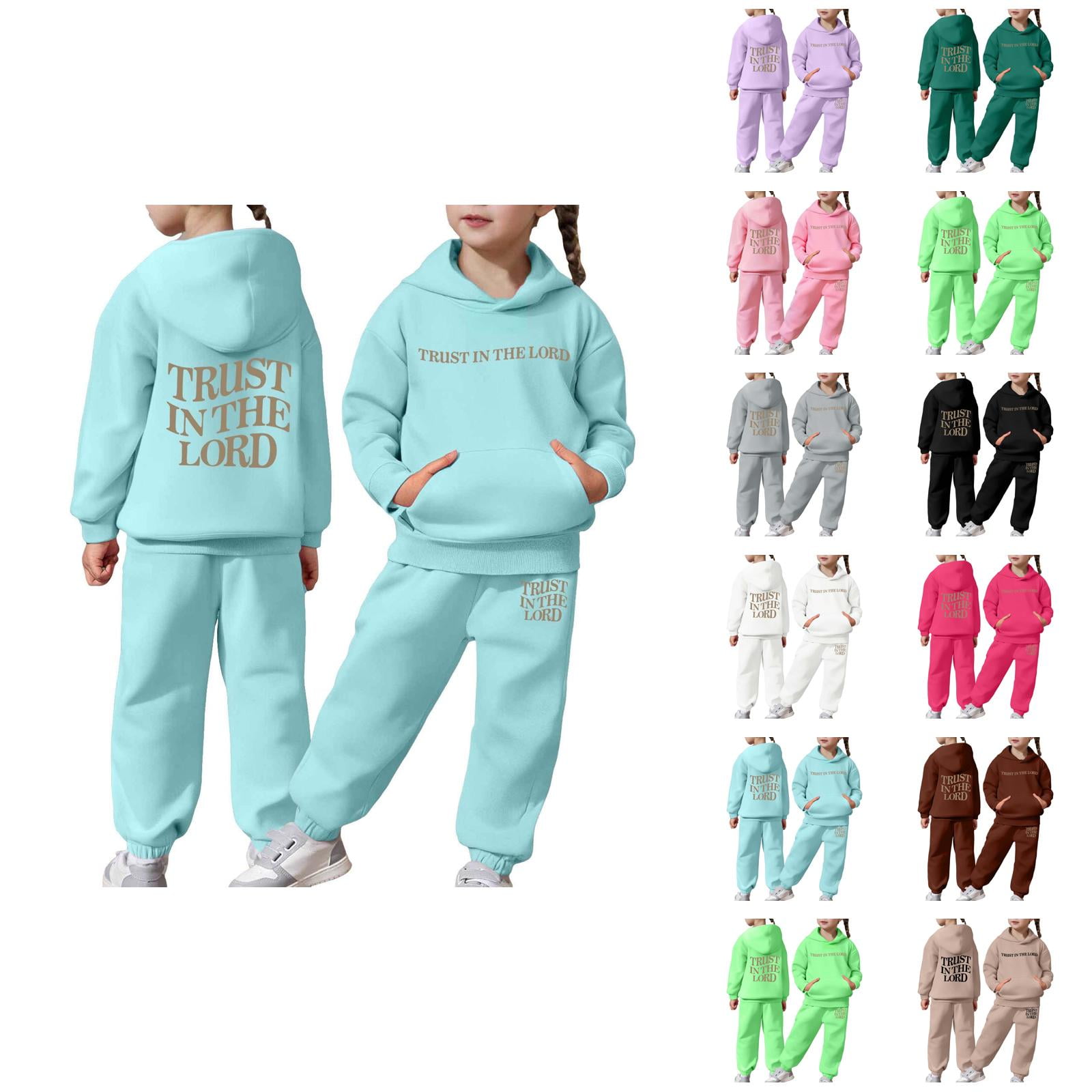 Girls Boys Sweat Set Christian Sweatshirt and Sweatpants Joggers 2 ...