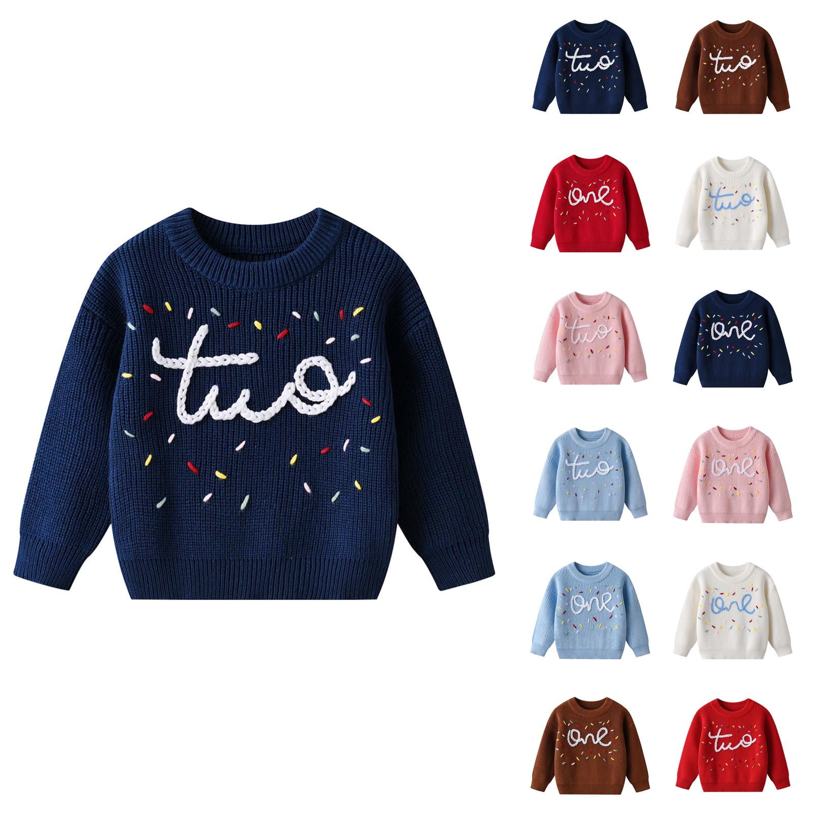 Girls Boys Sweaters 2025 Cute Fall Winter Long Sleeve Crewneck ...