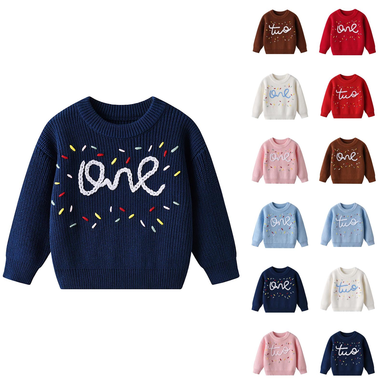 Girls Boys Sweaters 2026 Cute Fall Winter Long Sleeve Crewneck ...