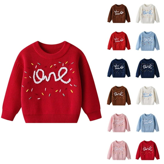 Girls Boys Sweaters 2026 Fall Winter Cute Long Sleeve Crewneck ...