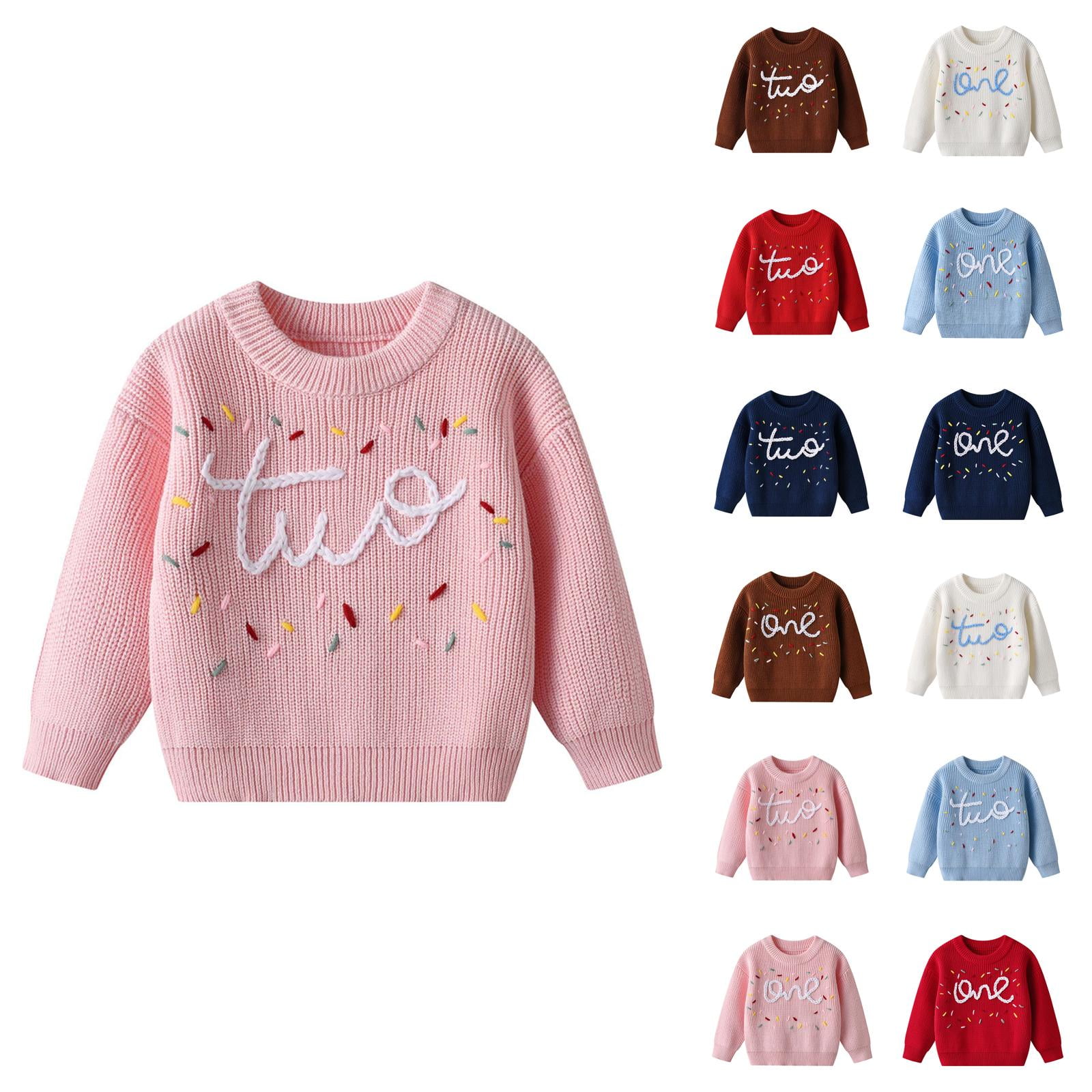 Girls Boys Sweaters 2026 Fall Winter Cute Long Sleeve Crewneck ...