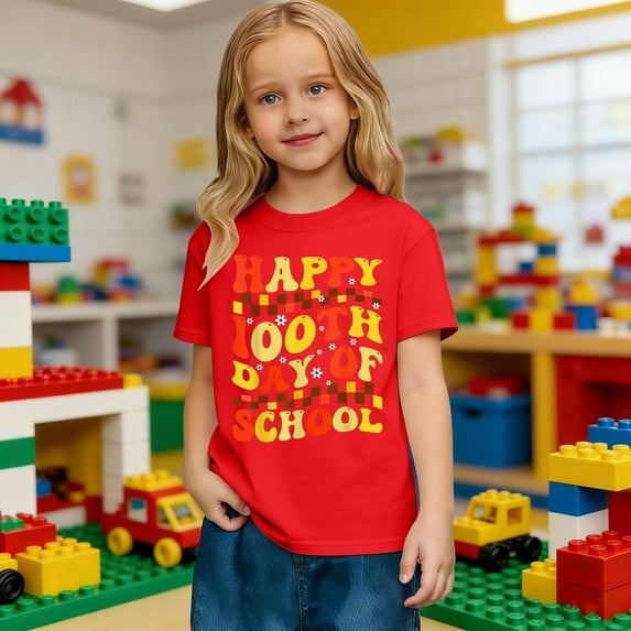 Girls Boys T Shirts 100th Day Of School Girls T-Shirt Graphic T-Shirts ...