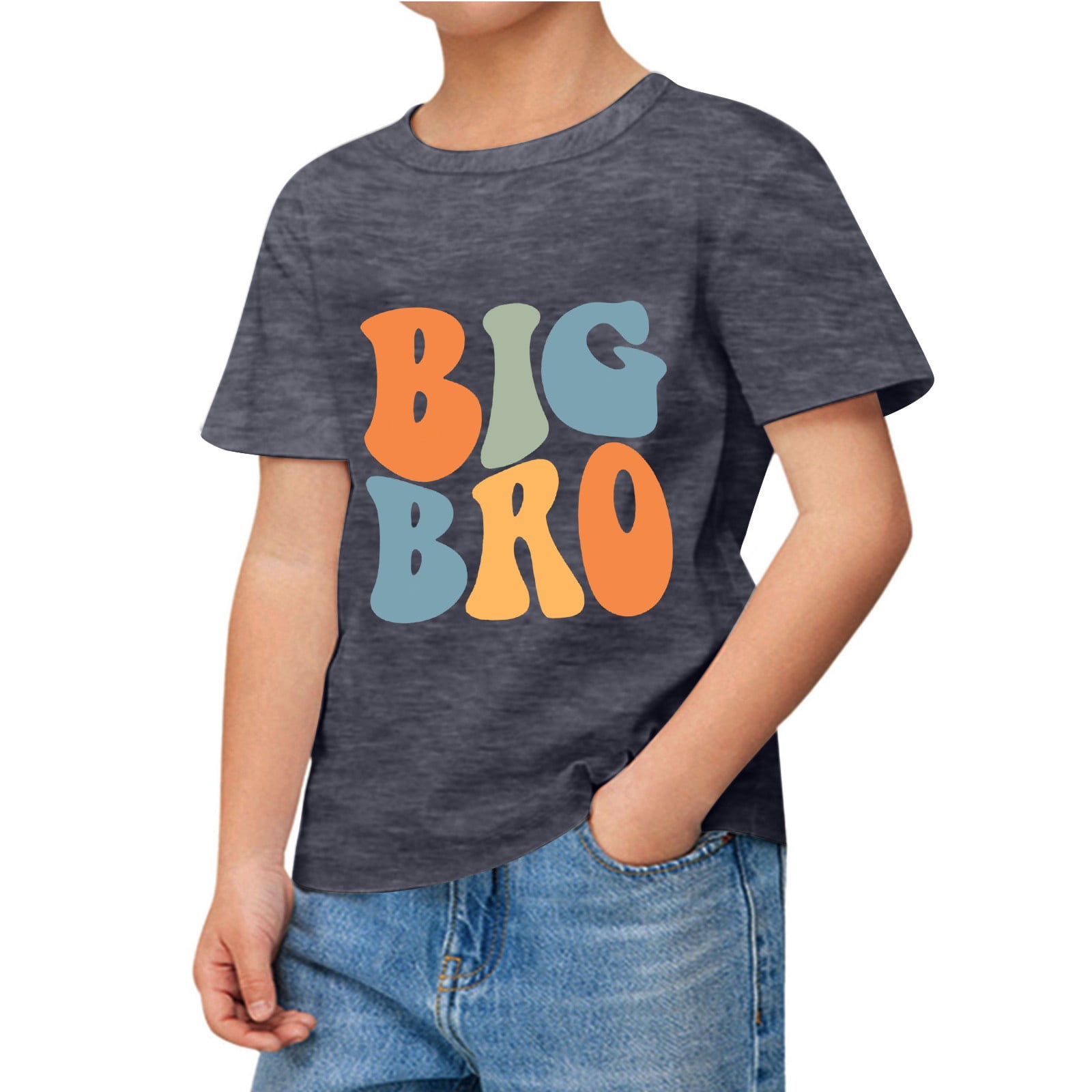 Girls Boys T-Shirts Big Bro Top Summer Tees Tops Short Sleeve Tee ...