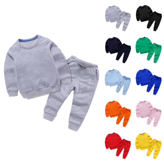 Girls Boys Track Suit 2025 Plain Crewneck Sweatshirt Sweatpants Joggers ...