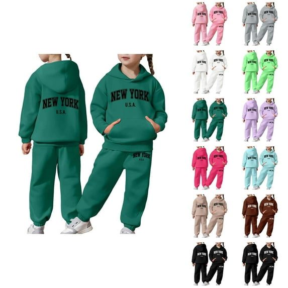 Girls Boys Track Suit New York Sweatshirt and Jogging Sweatpants 2 ...