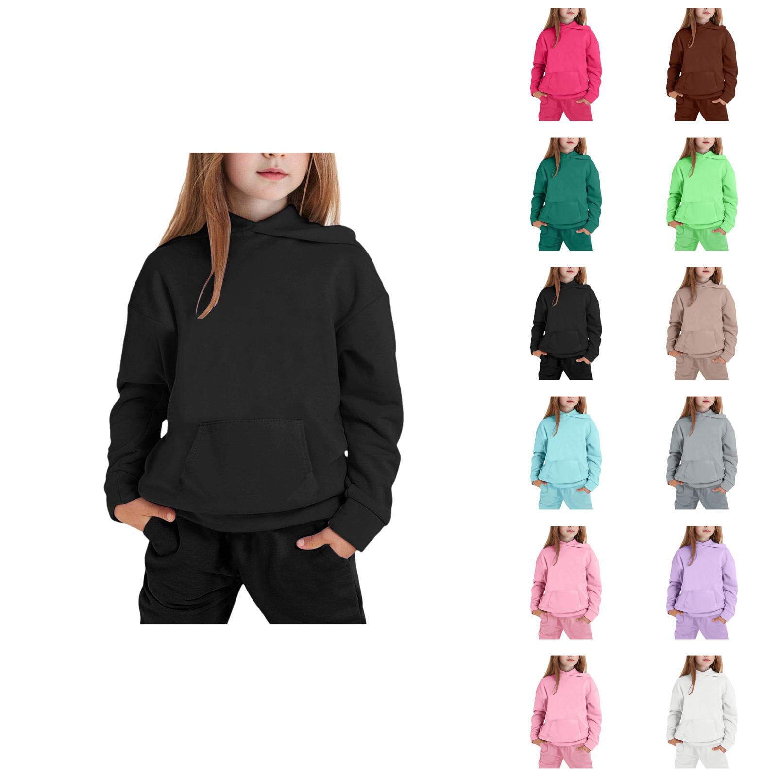 Girls Boys Tracksuit Set Basic Hoodie and Sweatpants Joggers 2 Piece ...