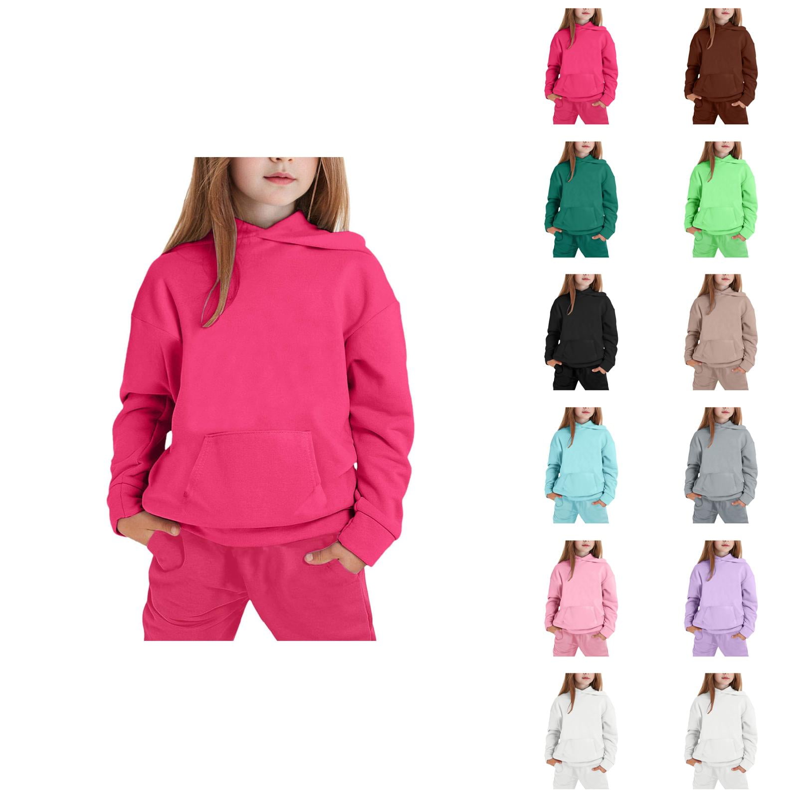 Girls Boys Tracksuit Set Basic Hoodie and Sweatpants Joggers 2 Piece ...