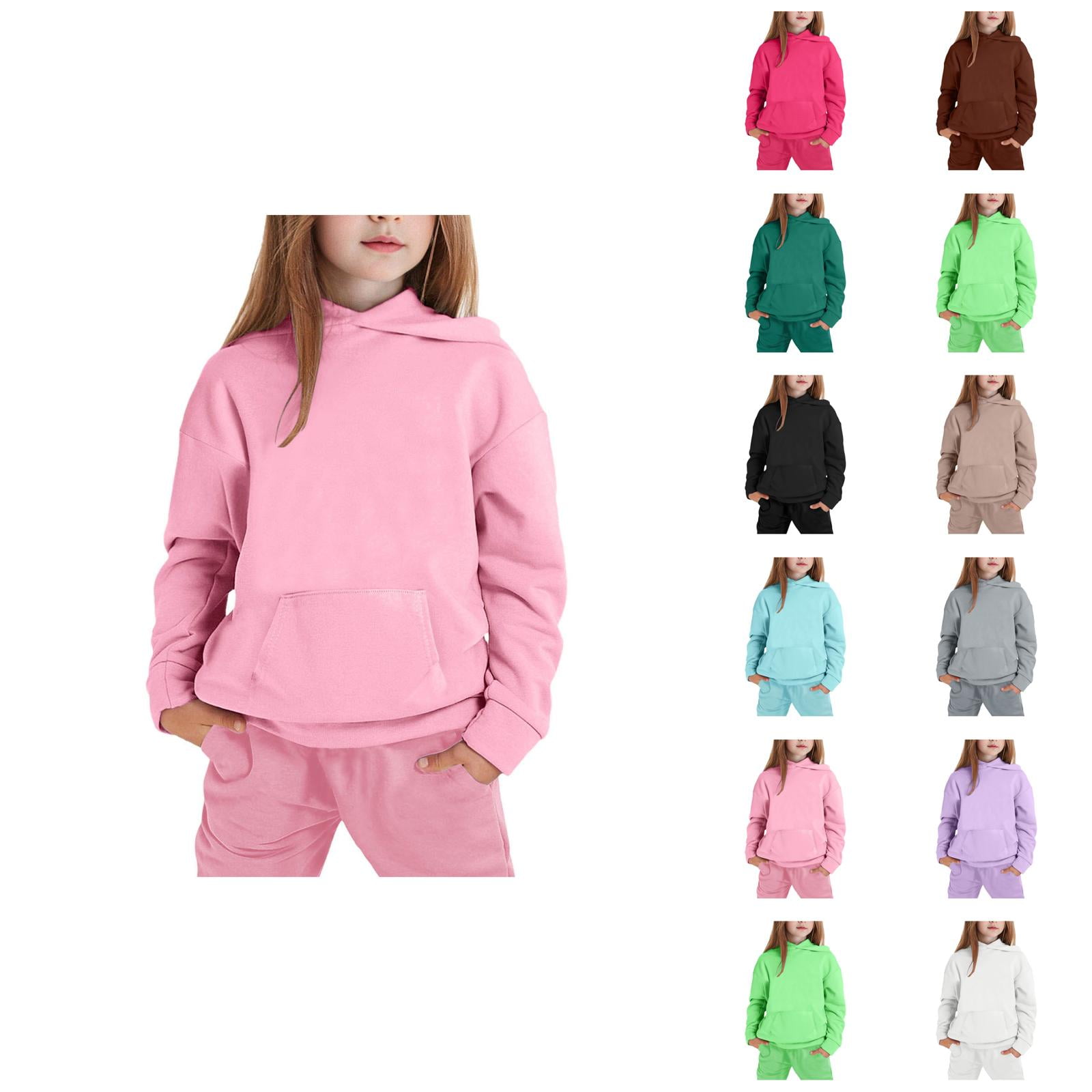 Girls Boys Tracksuit Set Basic Hoodie and Sweatpants Joggers 2 Piece ...