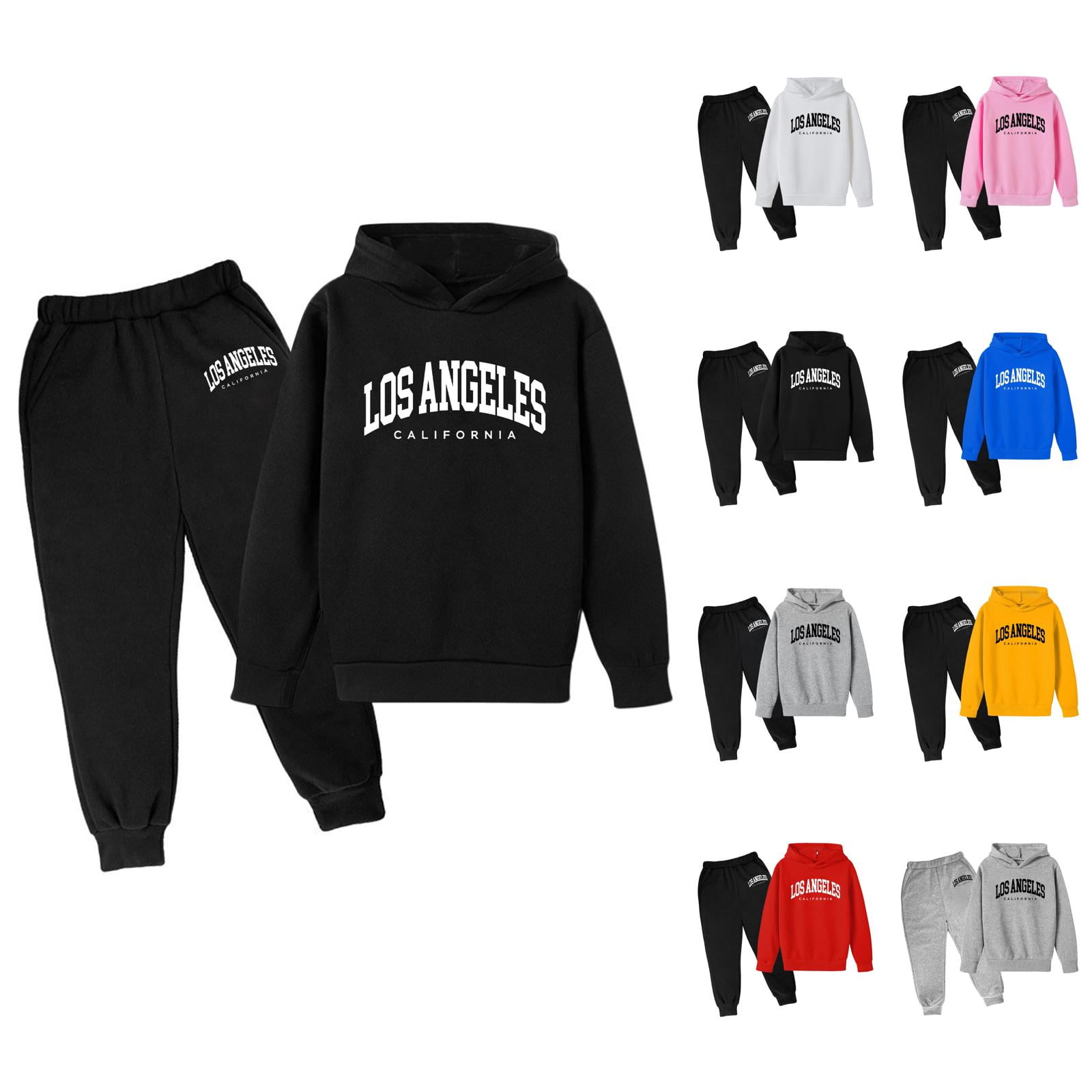 Girls Boys Tracksuit Set Los Angeles Hoodie and Sweatpants Joggers 2 ...