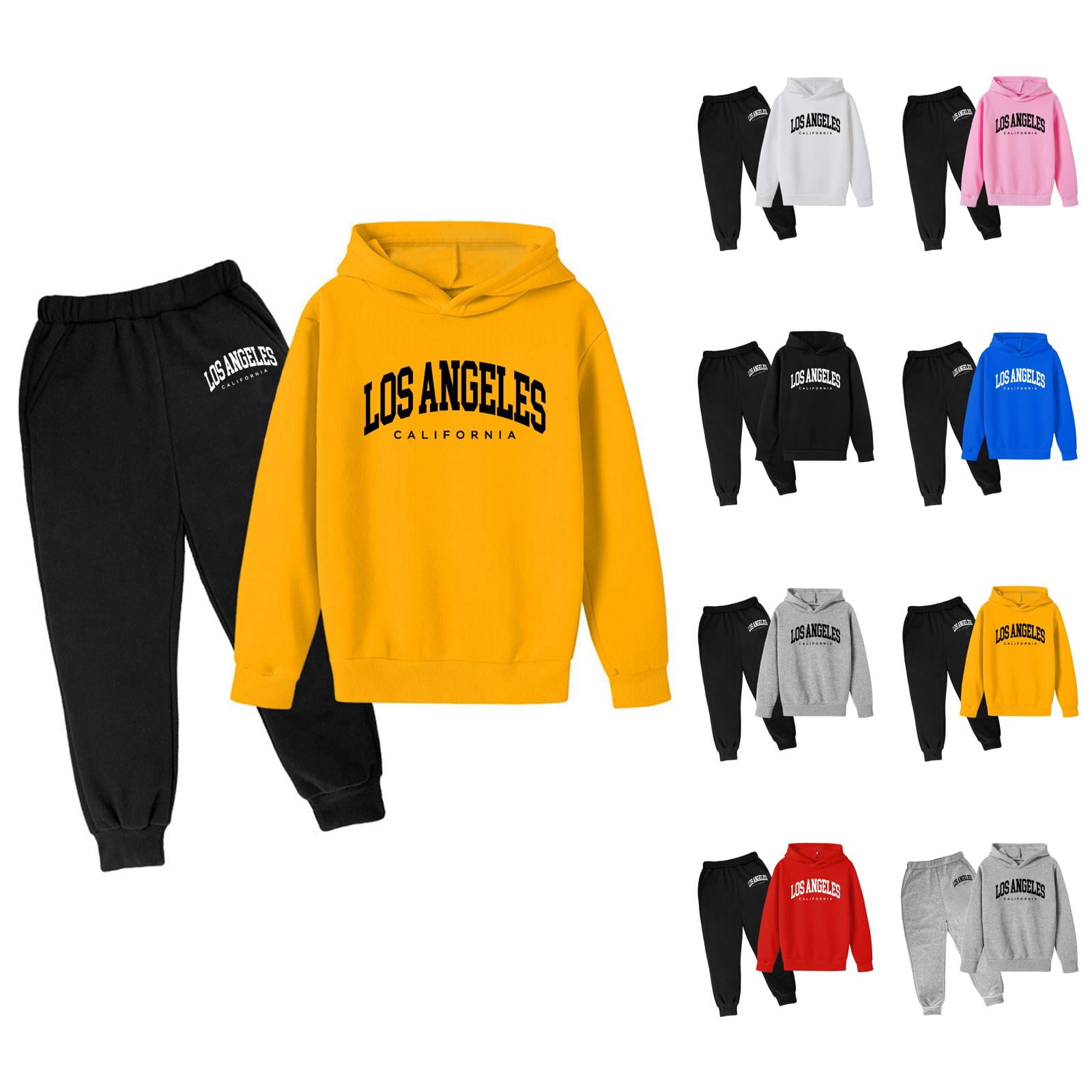 Girls Boys Tracksuit Set Los Angeles Hoodie and Sweatpants Joggers 2 ...