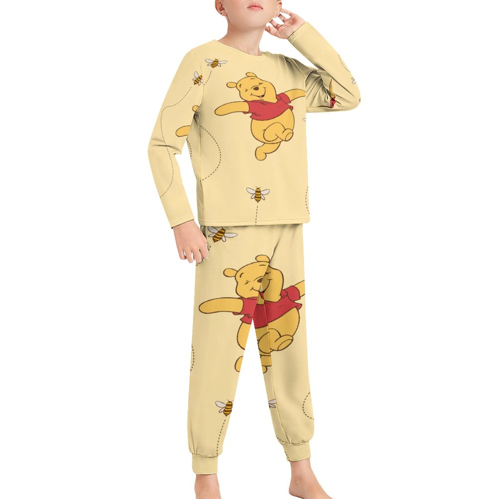 Girls Boys Winnie The Poo T Shirt Pants Set Pajamas Set Outfits Casual ...