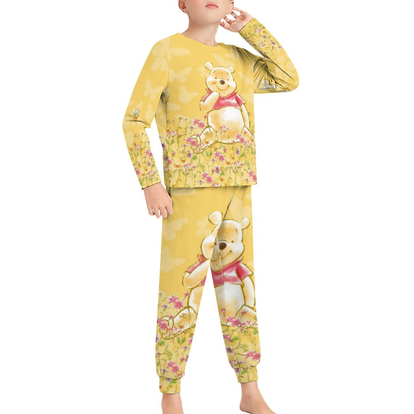 Girls Boys Winnie The Poo T Shirt Pants Set Pajamas Set Outfits Casual ...