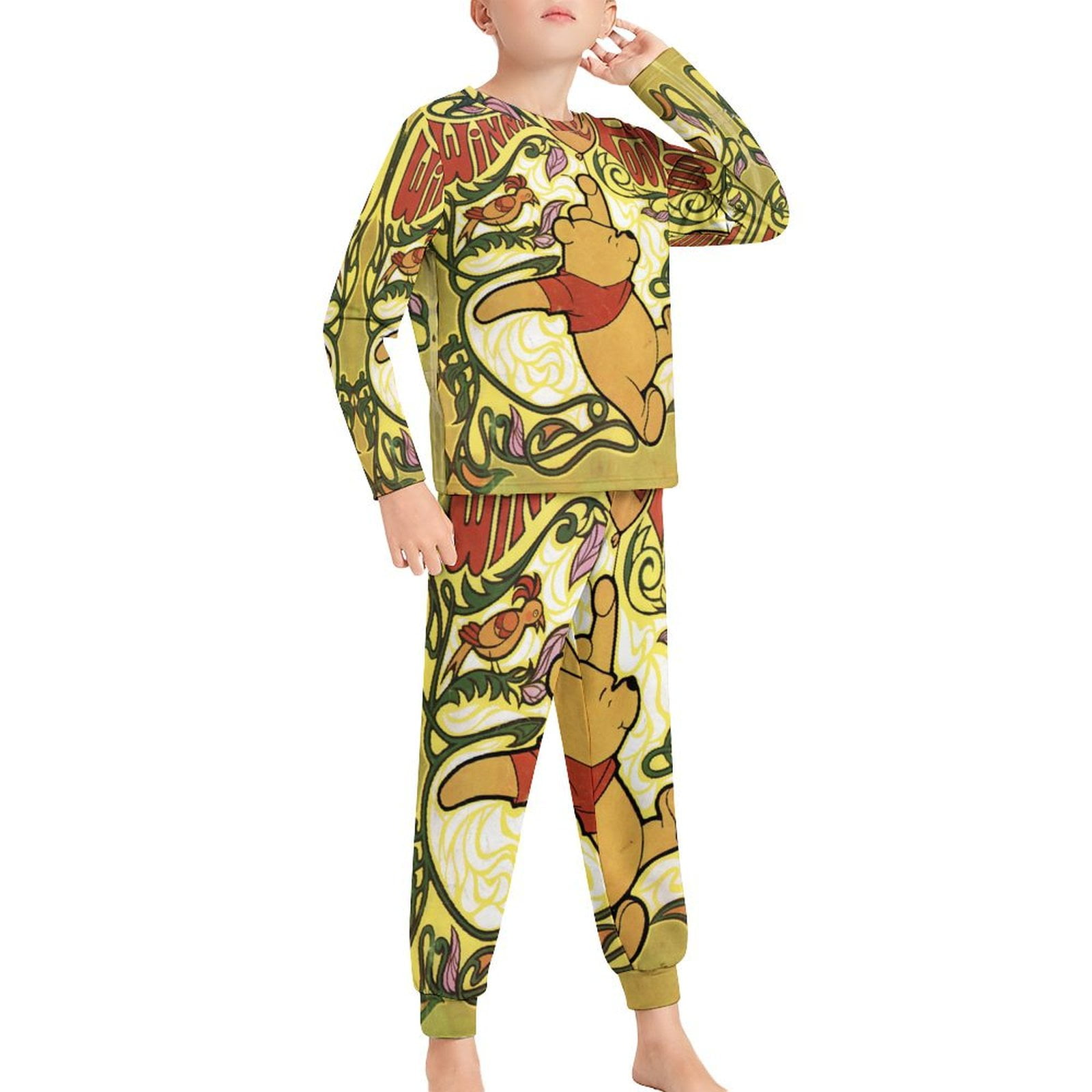 Girls Boys Winnie The Poo T Shirt Pants Set Pajamas Set Outfits Casual ...