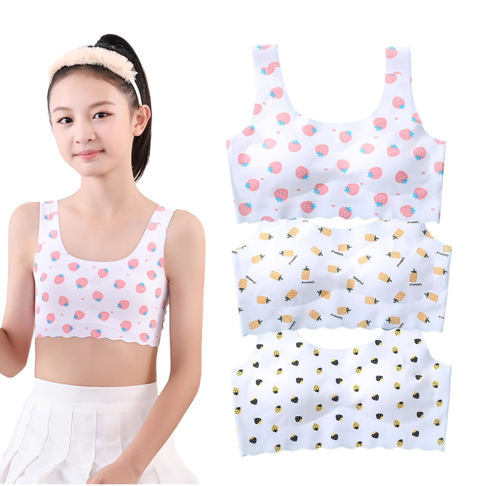 Girls Bra Fit for 10-12 Years Girls Thin Cotton Elastic Shoulder Straps ...