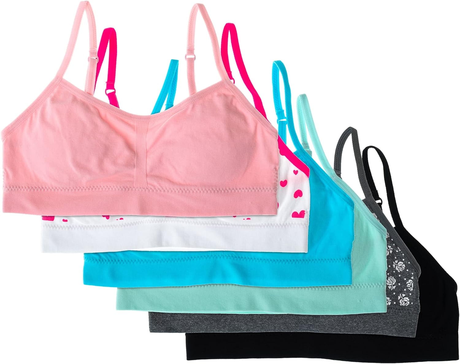 Alyce Ives Intimates Seamless Girls Bra with Lace Trim, Solid Prints 3 ...