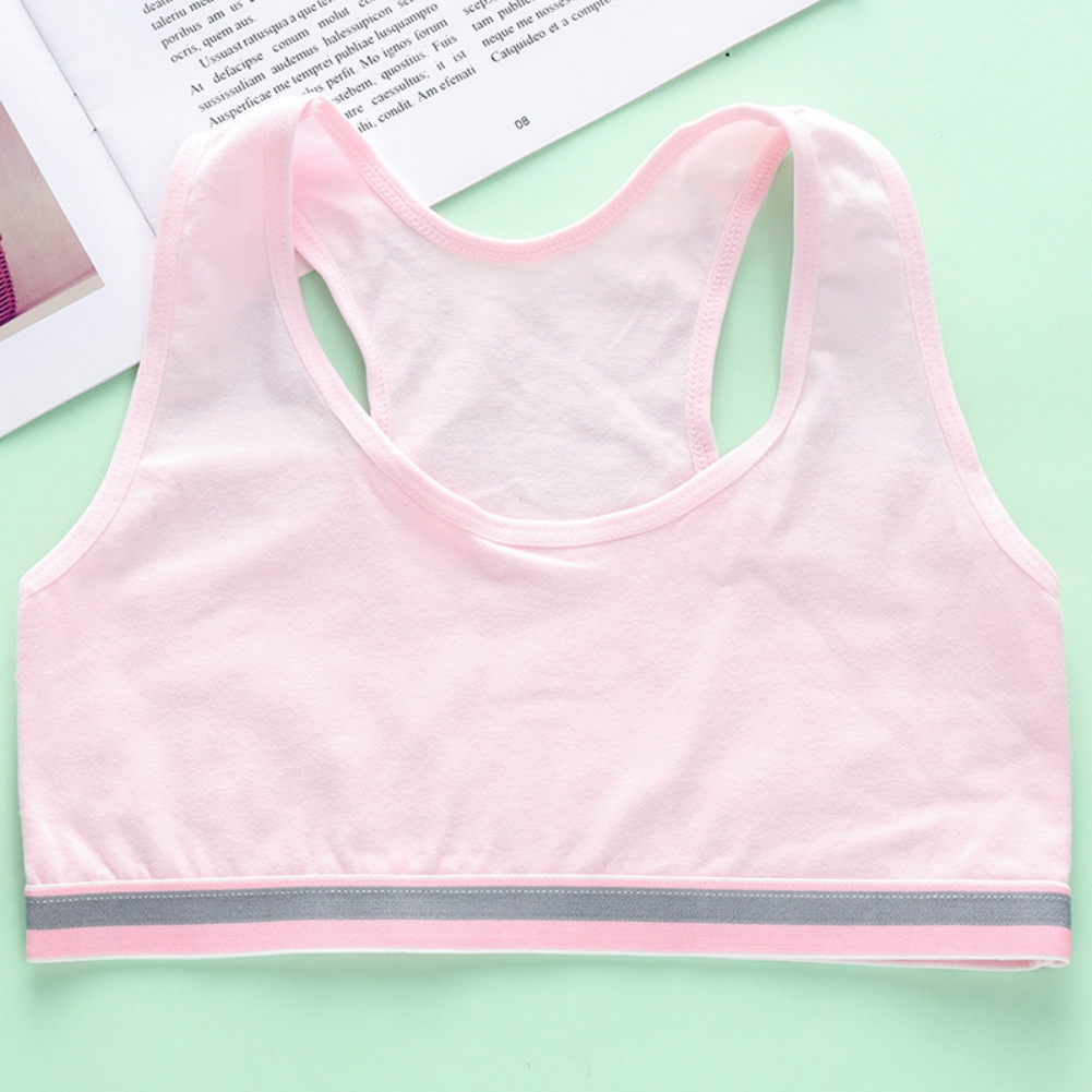 Girls Bra Training Bras Cotton Bralette Stretch Seamless Sports Brasfor ...