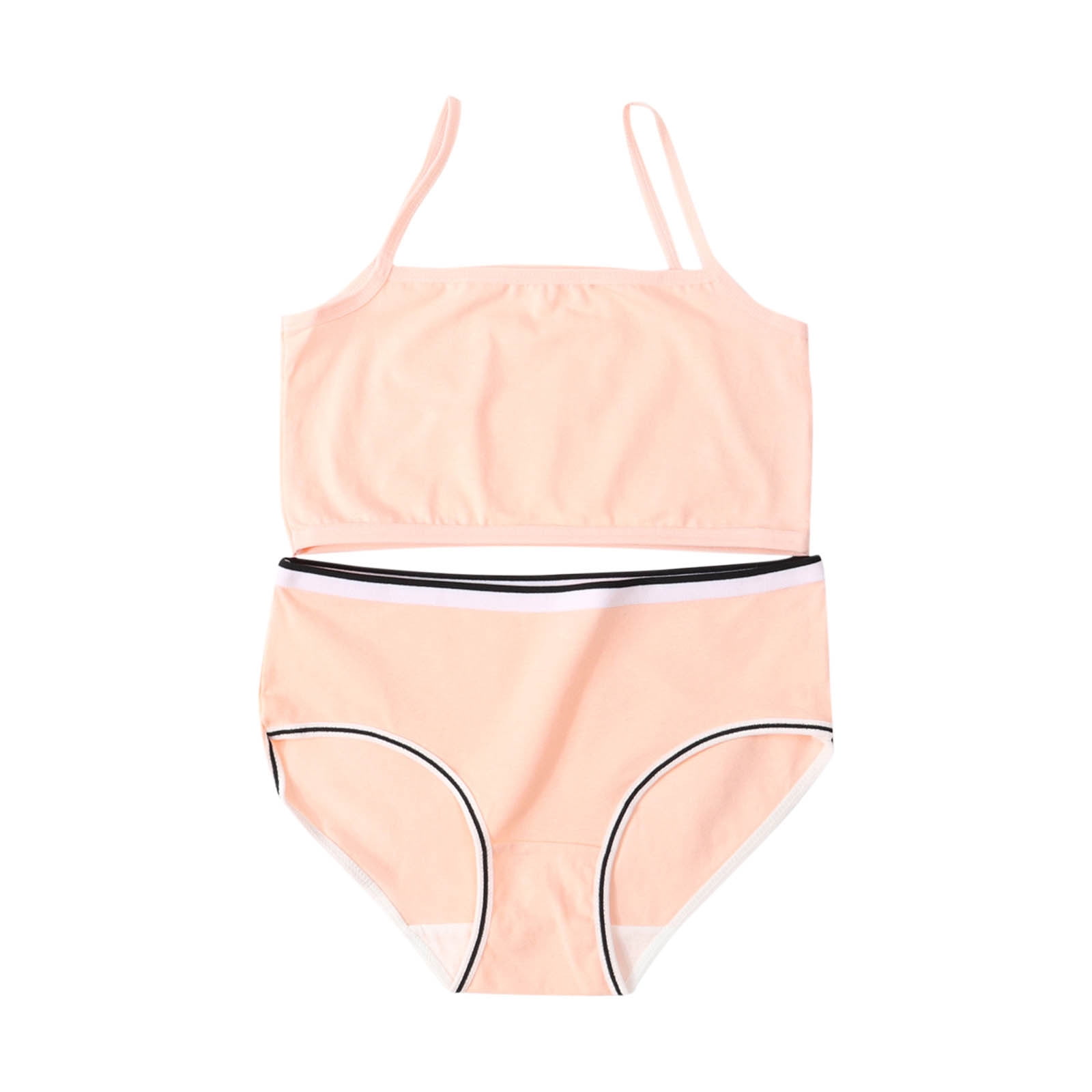 Girls Bralettes Girls' Two Piece Underwear Set High Waist Briefs Bra ...