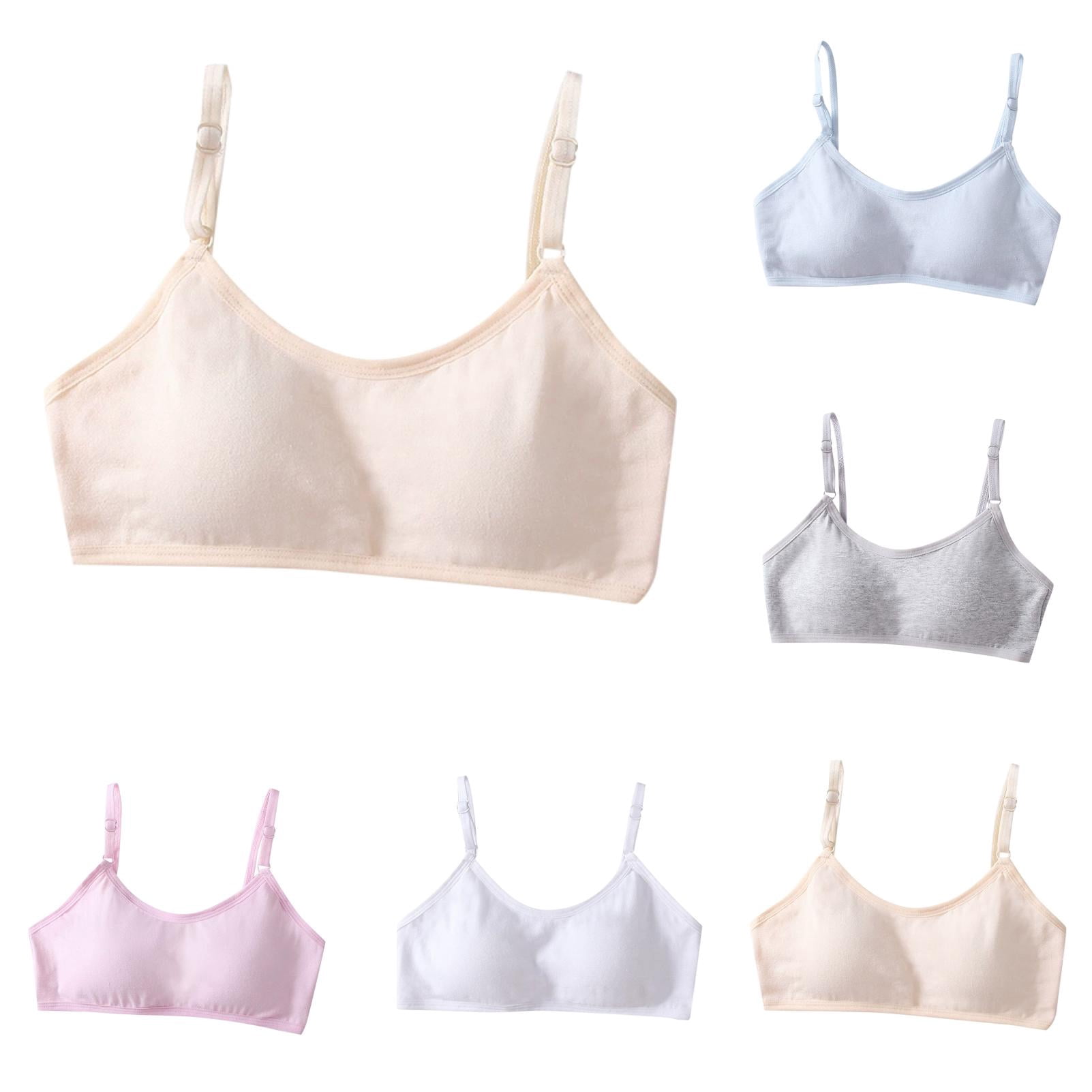 Girls Bras 5 Pack Lightweight Wireless Microfiber Bras for Girls ...