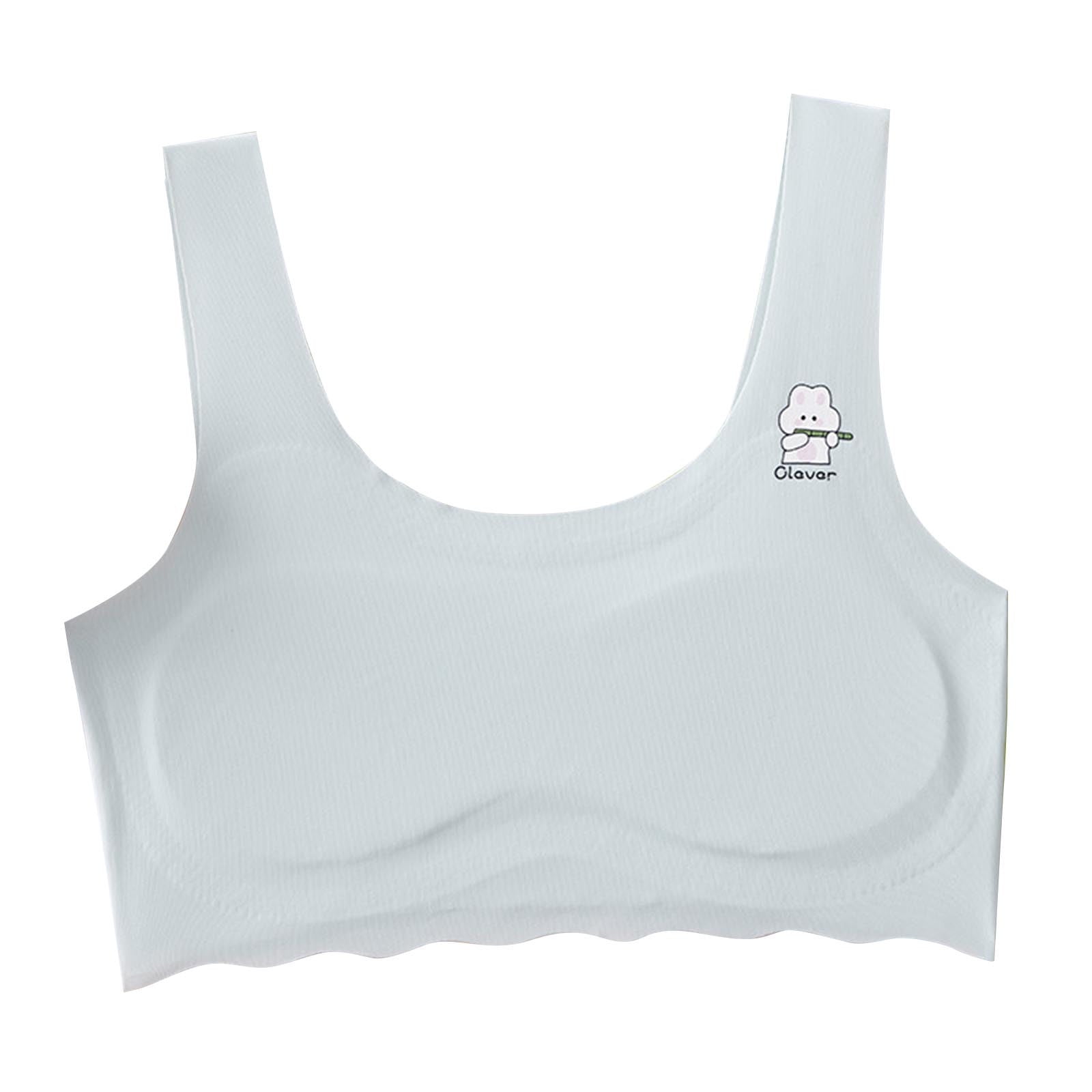 Girls Bras Silky Seamless Bra Cute Printed Padded Sports Bra Comfort ...