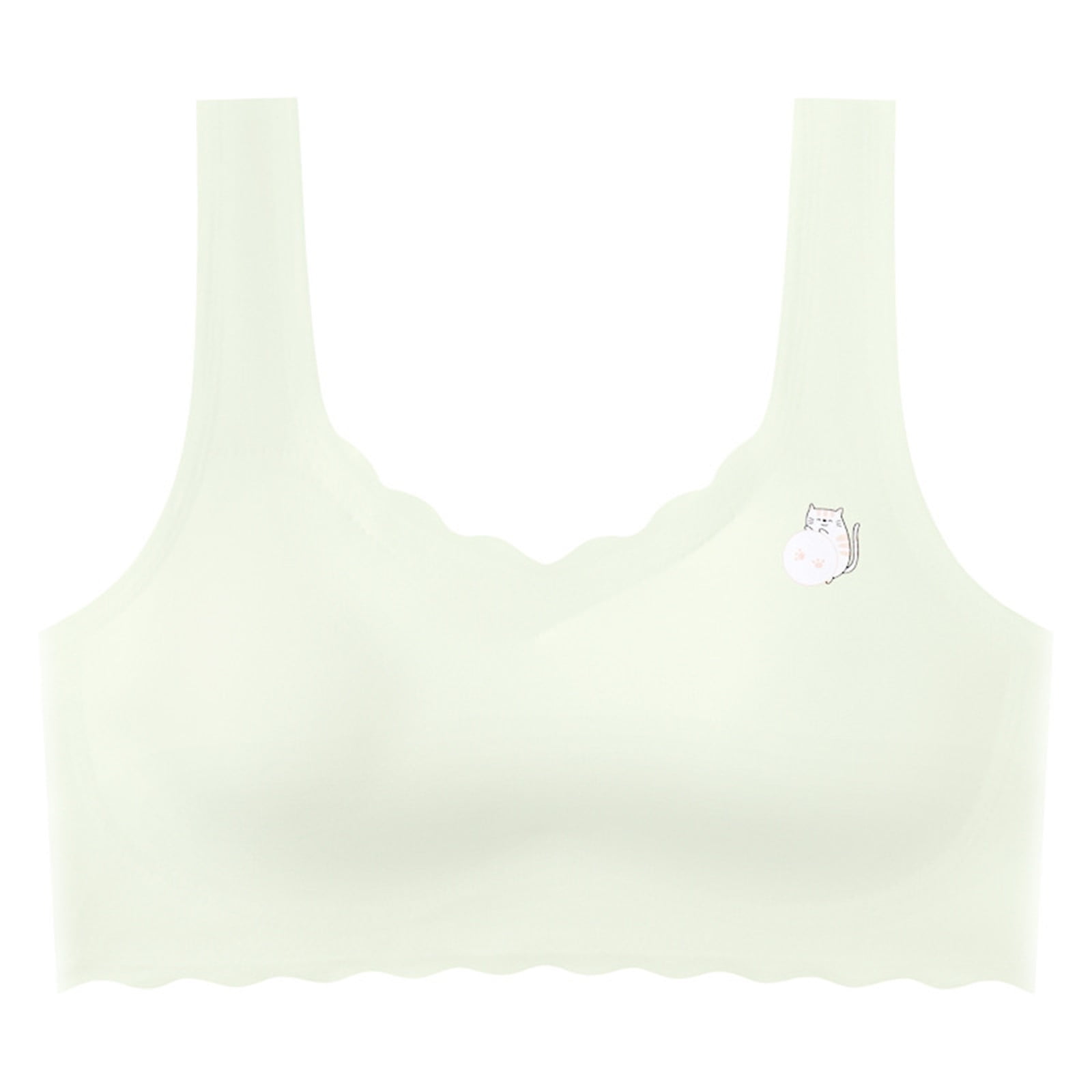 Girls Bras Silky Seamless Bra Cute Printed Padded Sports Bra Comfort ...