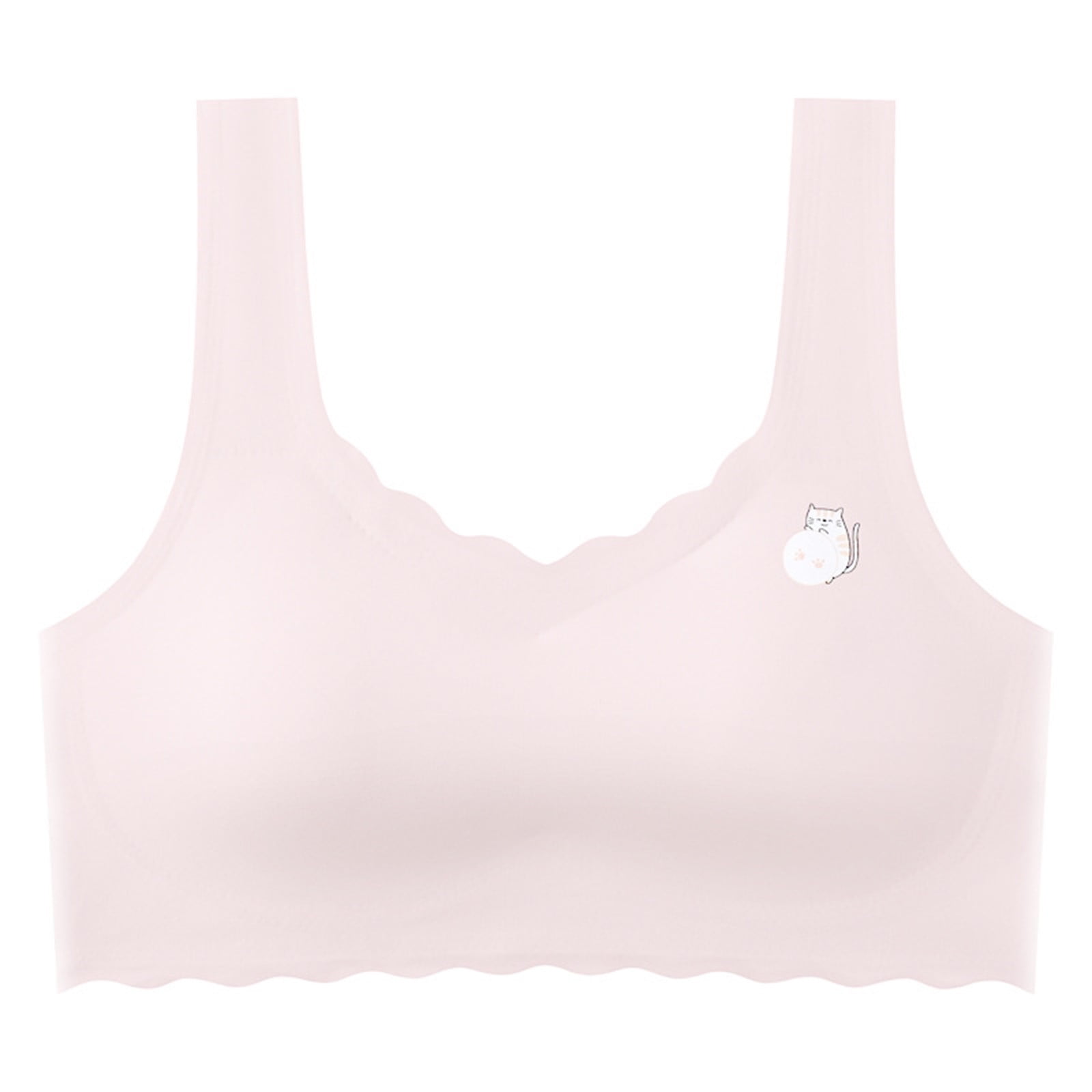 Girls Bras Silky Seamless Bra Cute Printed Padded Sports Bra Comfort ...