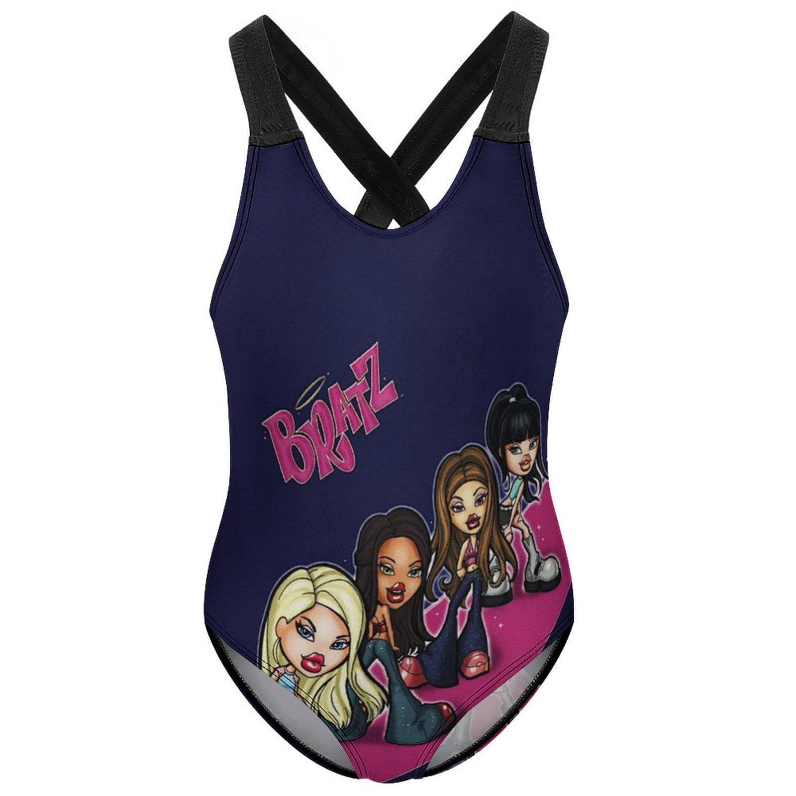 Girls Brat-z One Piece Swimsuits Bathing Suits Cross Back Swimwear ...