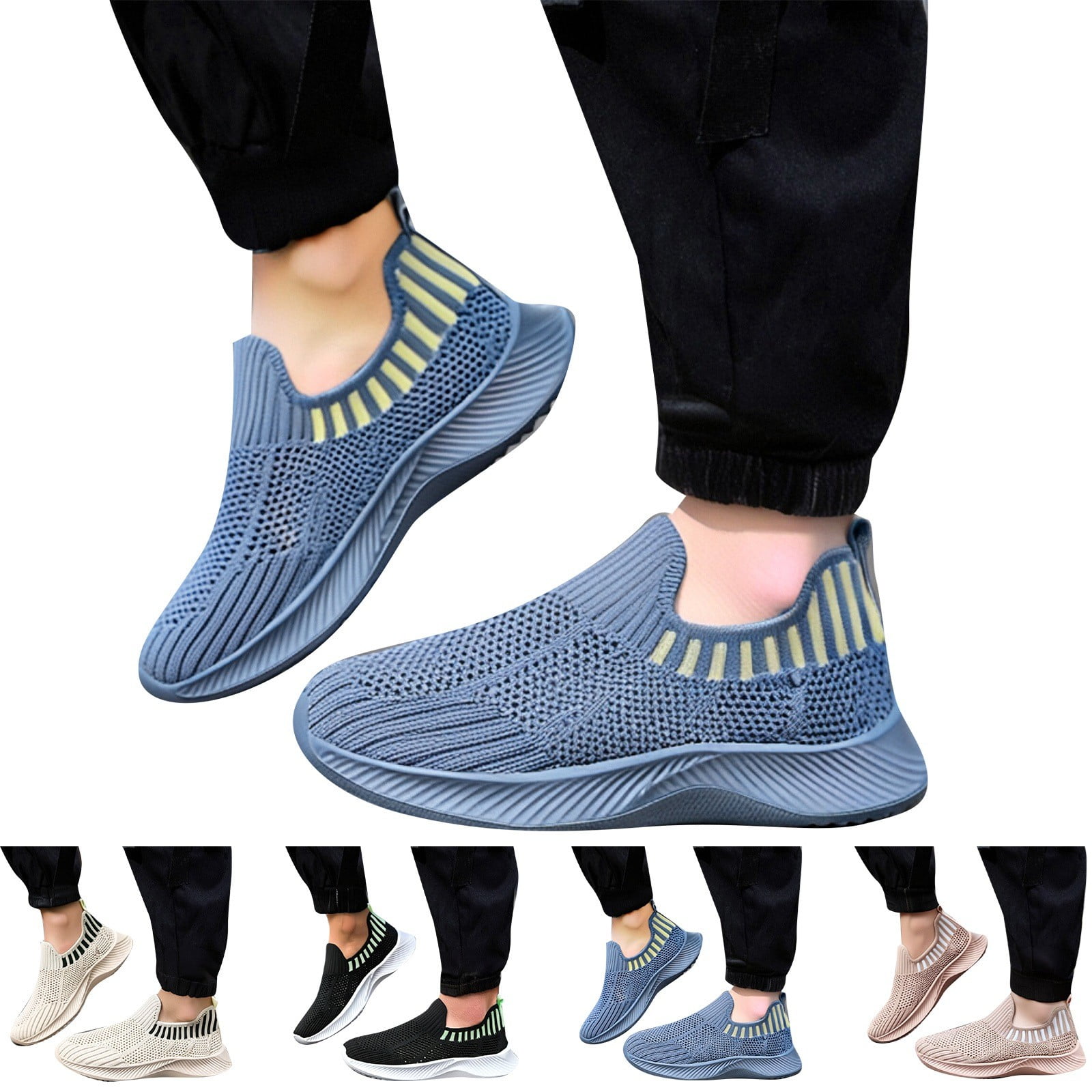 Girls' Breathable Mesh Sneakers Casual Lightweight Outdoor Slip On ...