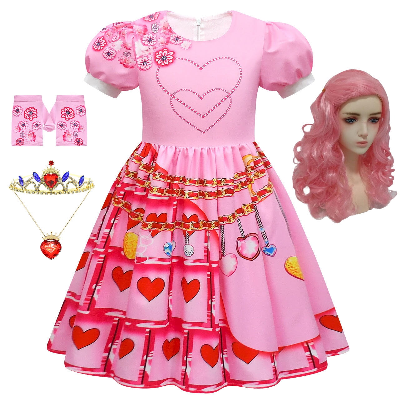 Girls Bridget Costume with Accessories Halloween Birthday Pink Dress up ...