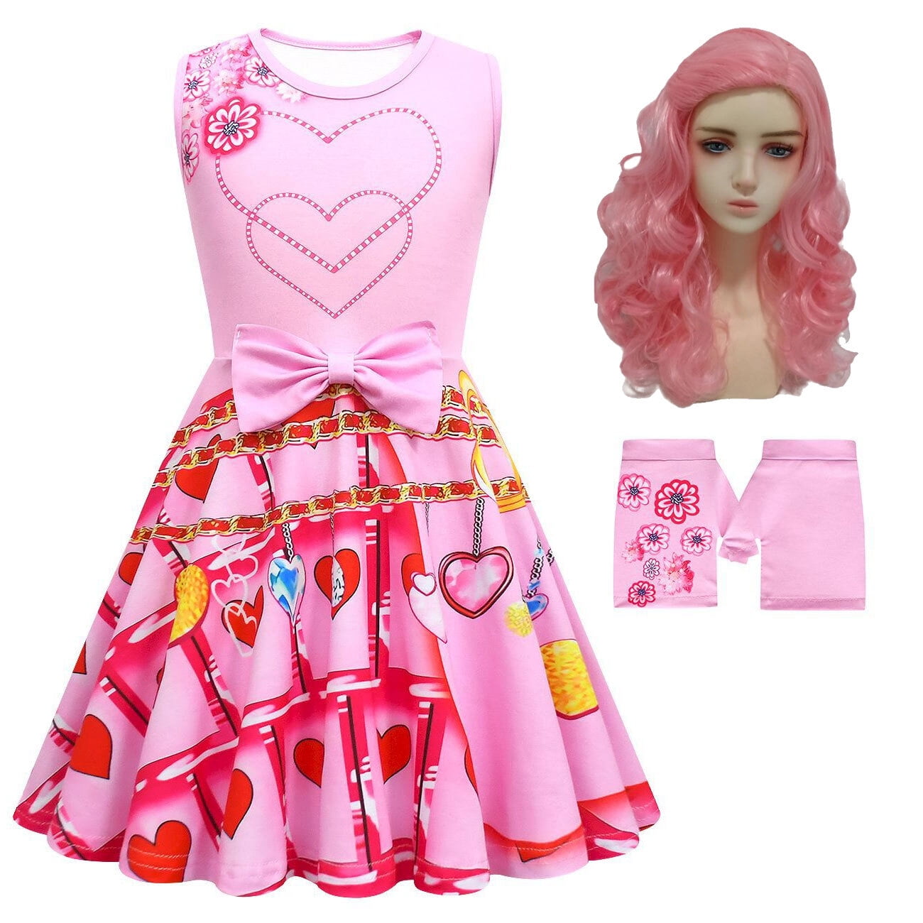 Girls Bridget Pink Costume Dress Kids Movie Outfits Halloween Birthday ...