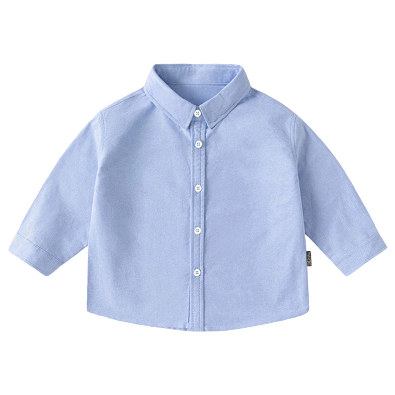 Girls' Button Down Shirts Boys Formal Outfit Girls Light Blue Shirt Dress Shirt Kids Uniform ...