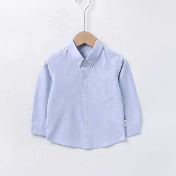 Girls' Button Down Shirts Graduation Shirts Blue Shirt for Boys Dress ...