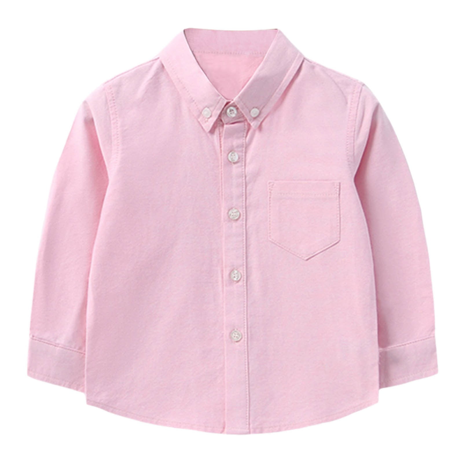 Girls Button Down Shirts Pink Shirt Girls Dress Shirt Boys Formal Shirt ...