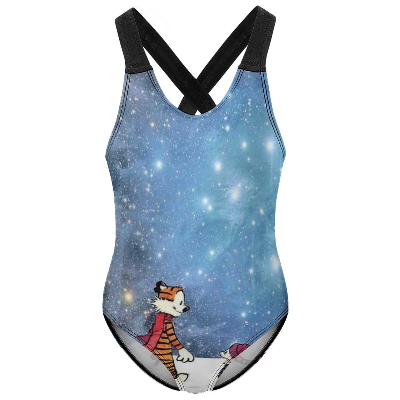 Girls Calvin And Hobbe One Piece Swimsuits Quick Dry Swimwear Bathing ...
