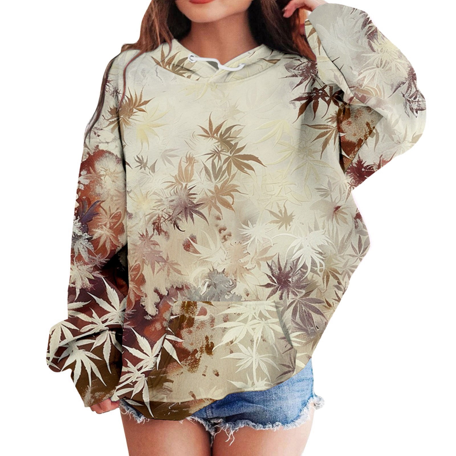 Girls Camo Hoodie Sweatshirts for Teen Girls Toddler & Kids Trendy Maple Leaf Print Long Sleeves ...