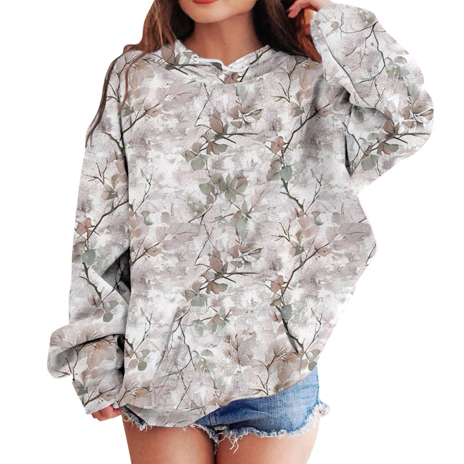 Girls Camo Hoodie Teen Girl Hoodies with Pocket Trendy Maple Leaf Print ...